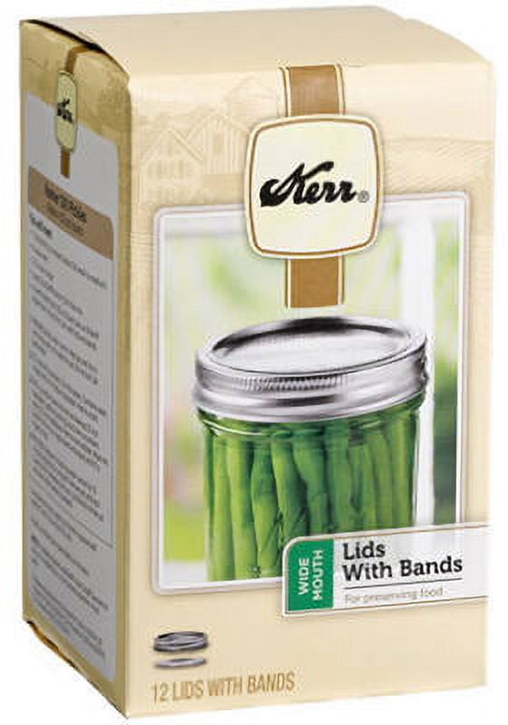 Kerr 12 Pack Wide Mouth Canning Jar Cap, Each - Walmart.com
