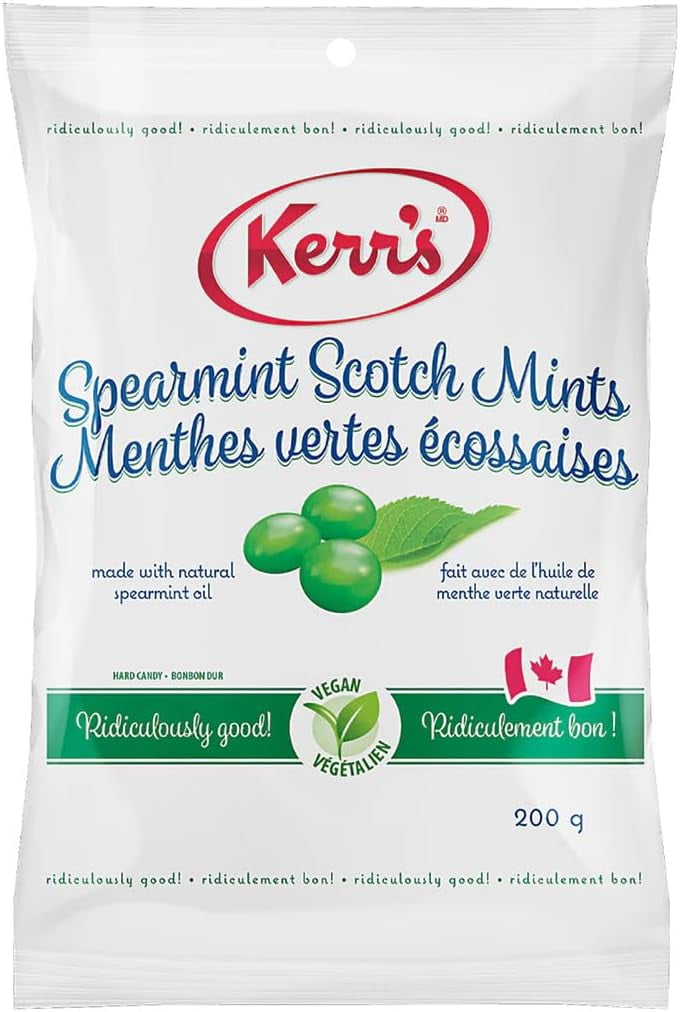 Kerr's Spearmint Scotch Candy Mints, 200g/7.05 oz. Bag, Natural ...