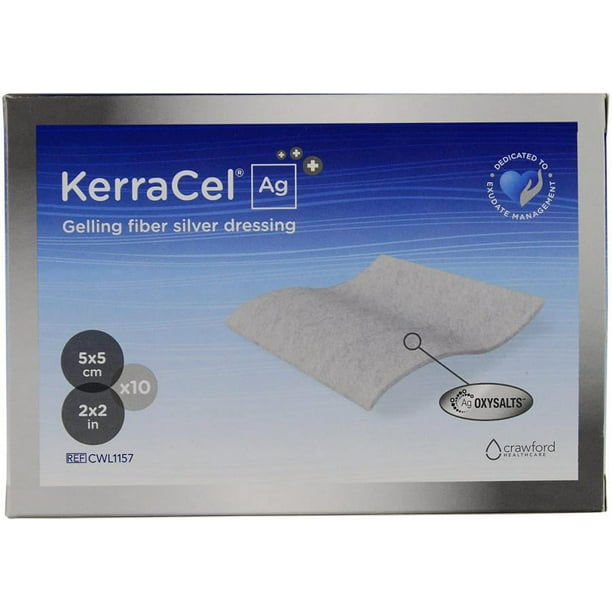 KerraCel Ag Gelling Fiber Silver Dressing, 2 Inches x 2 Inches, Sterile ...