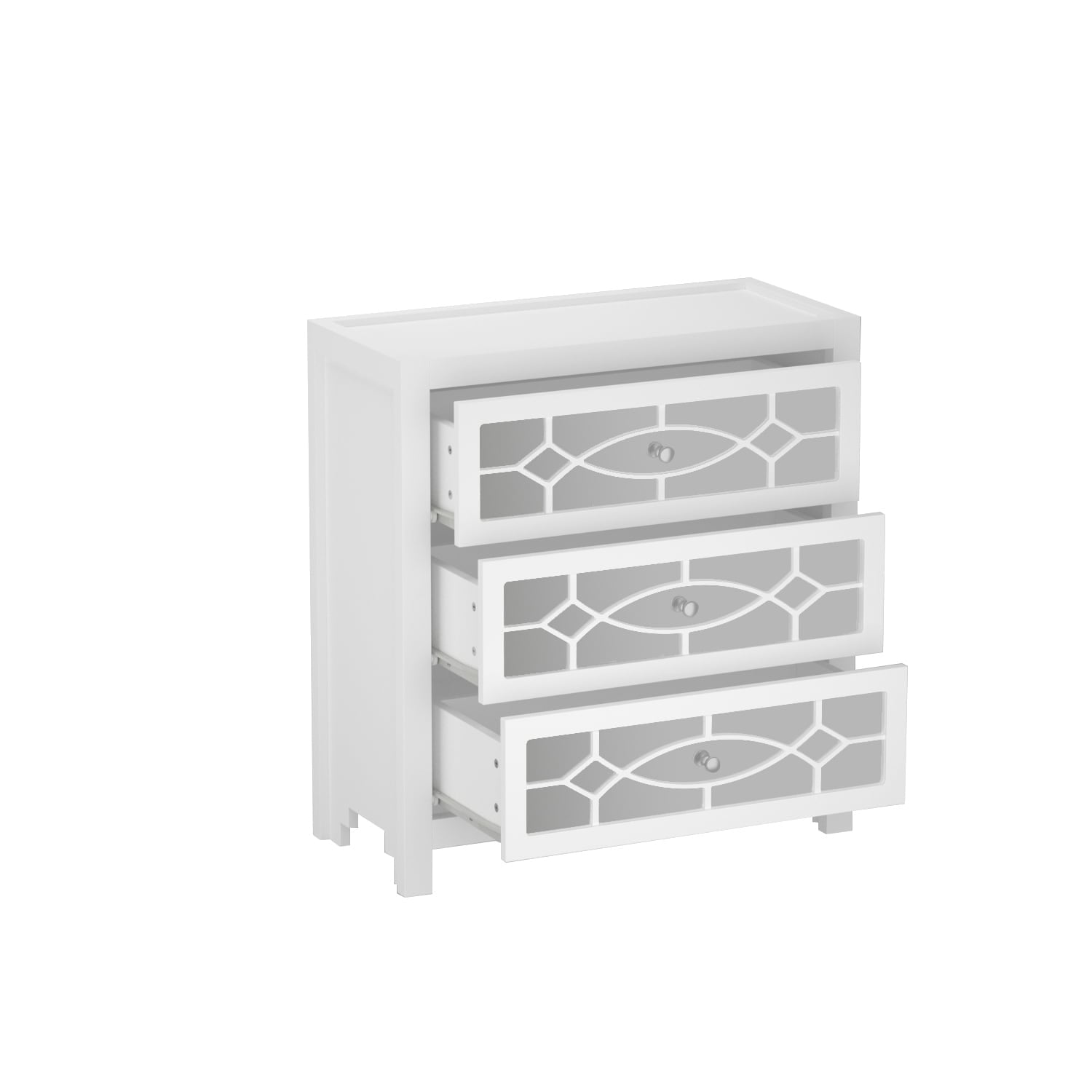 Kerrogee End Table Nightstand Bedside Table Mirrored Cutout Chest ...