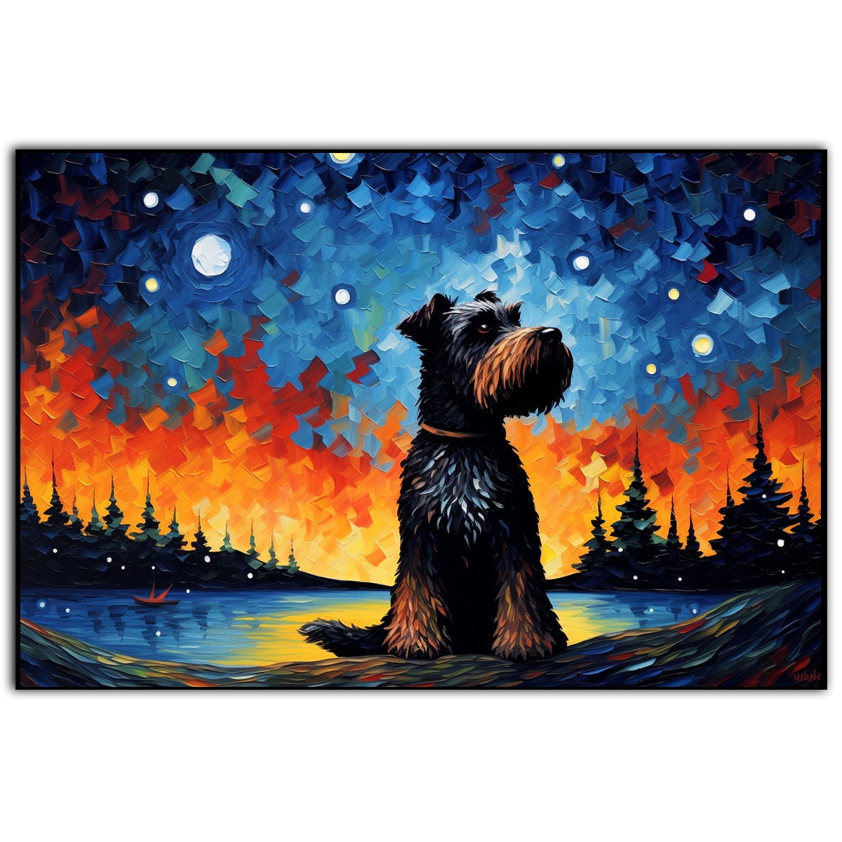 Kerry Blue Terrier Canvas Unframed Colofull Inspired bedroom decor ...