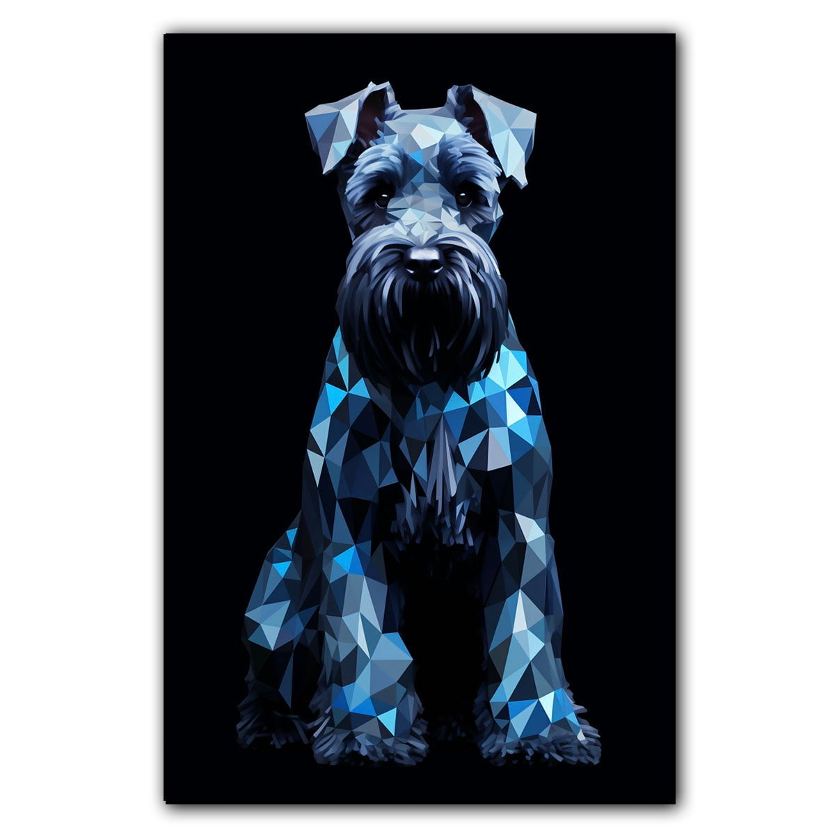 Kerry Blue Terrier Dog Art Canvas, Pet Wall, Polygon Art Print on ...