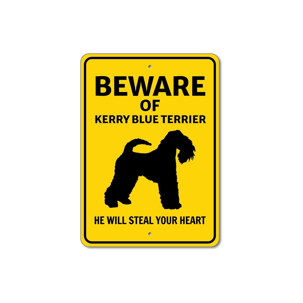 Kerry Blue Terrier Dog Beware He Will Steal Your Heart K9 Aluminum ...