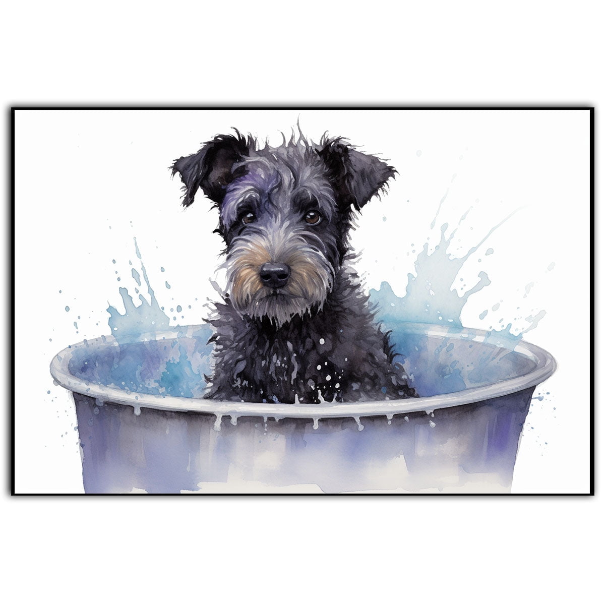 Kerry Blue Terrier Dog Canvas Bathroom Décor - Unique Bath Wall Decor ...
