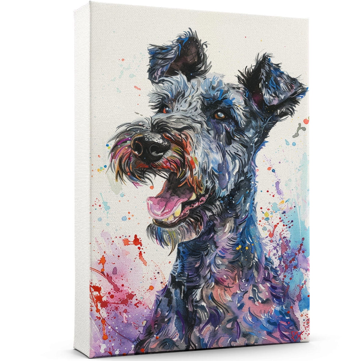 Kerry Blue Terrier Dog Canvas Wall Art Prints,Watercolor Dog Art Canvas ...