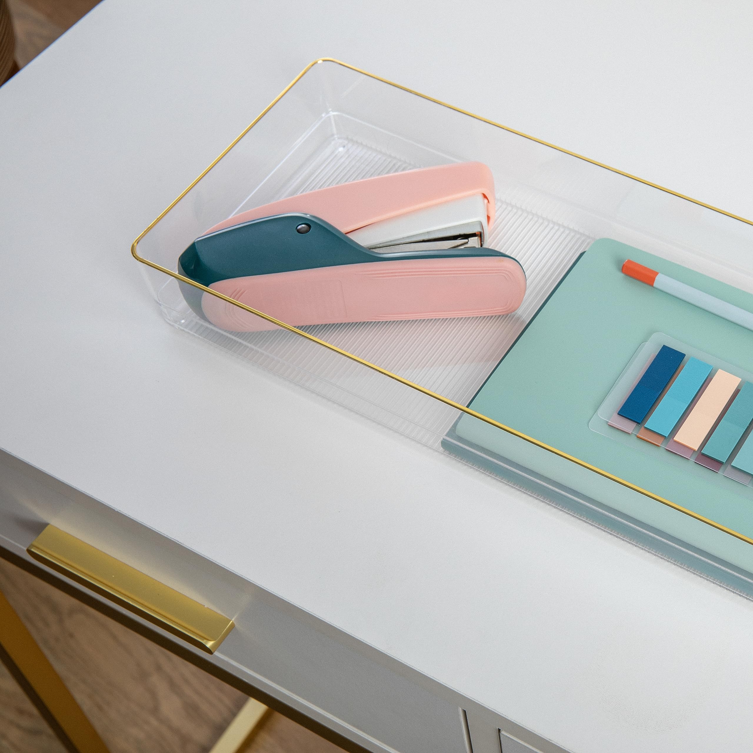 Kerry Plastic Stackable Office Desk Drawer Organizers, 6" x 3", 6 Pack ...