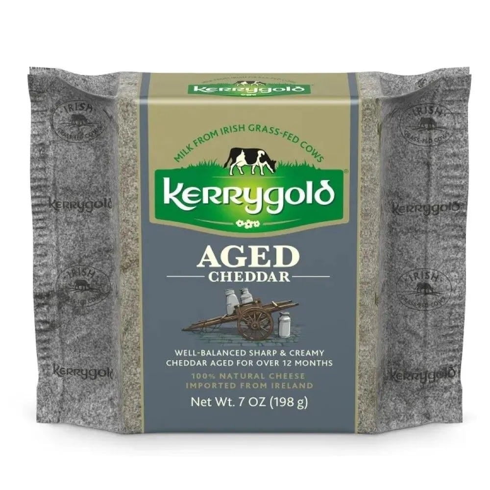 Kerrygold Aged Cheddar Cheese, Mild Flavor, Grass-fed, Irish, Ideal for ...