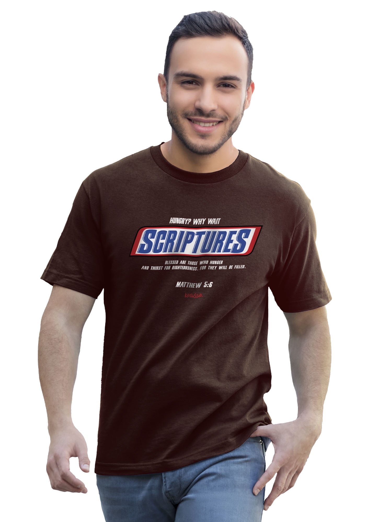 Kerusso Christian Unisex Short Sleeve Casual T-Shirt, Scriptures, Brown ...