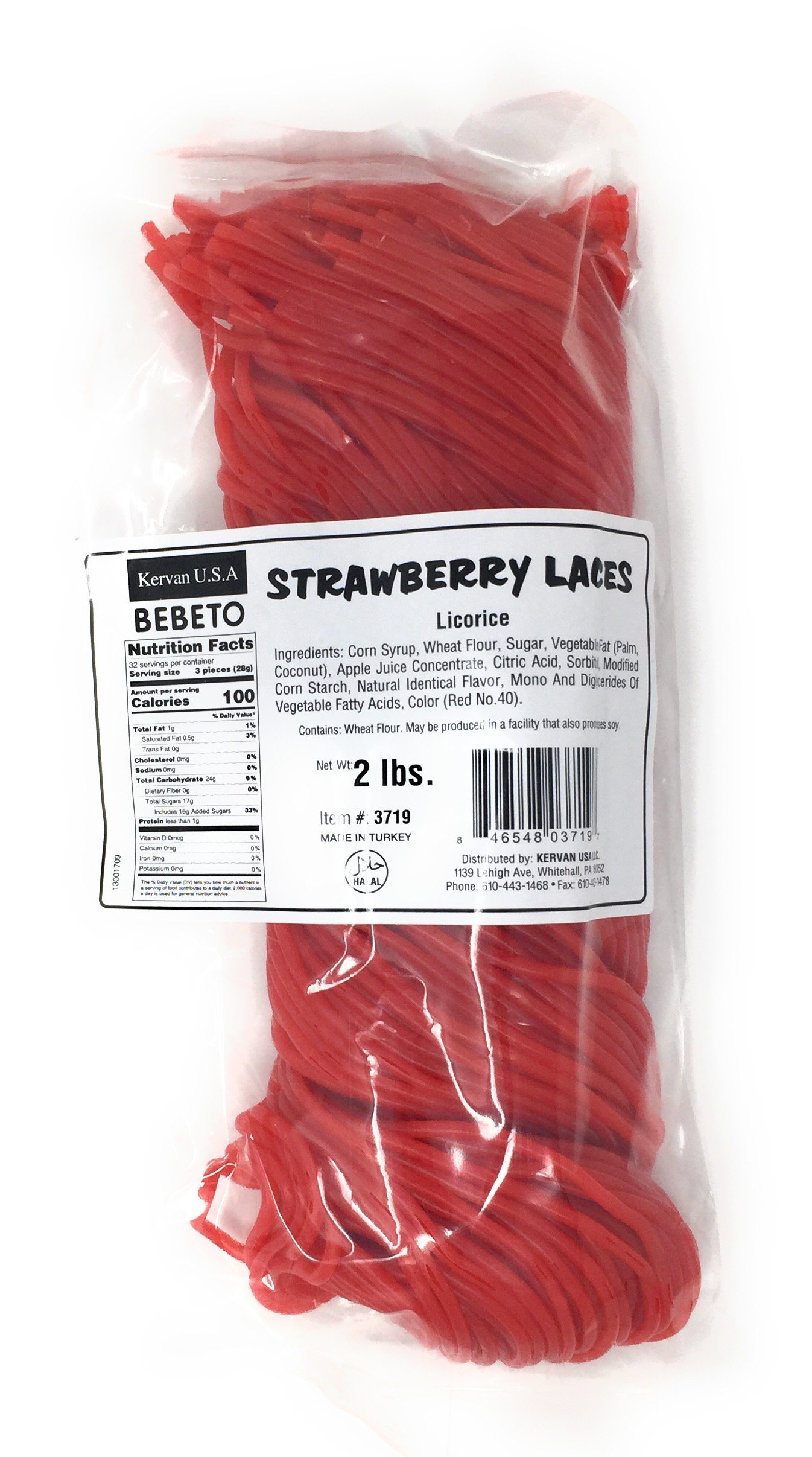 Kervan Candy Bebeto Strawberry Licorice Laces AIS1 - Red Shoestring ...