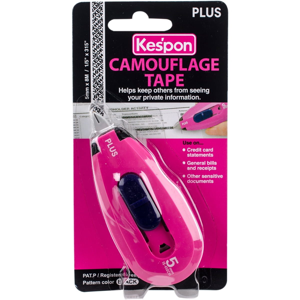 Kes'Pon Guard Your ID Camo Tape 5mmX8m Pink - Walmart.com