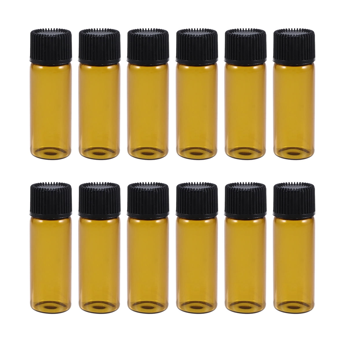 Kesenlong 12 Amber Glass Sample Vials for Oils/Chemicals/Colognes - 5ml ...