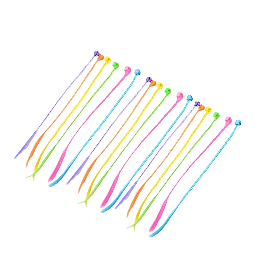 Kesenlong 36 Neon Hair Braid Extensions Clip Party Favors - Walmart.com