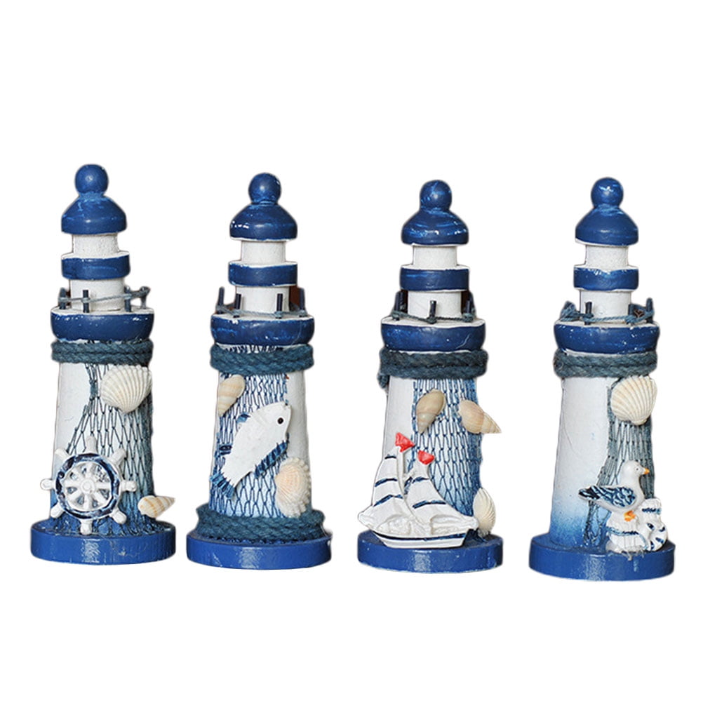 Kesenlong 4pcs Lighthouse Nautical Table Centerpiece, Beach Theme Home ...