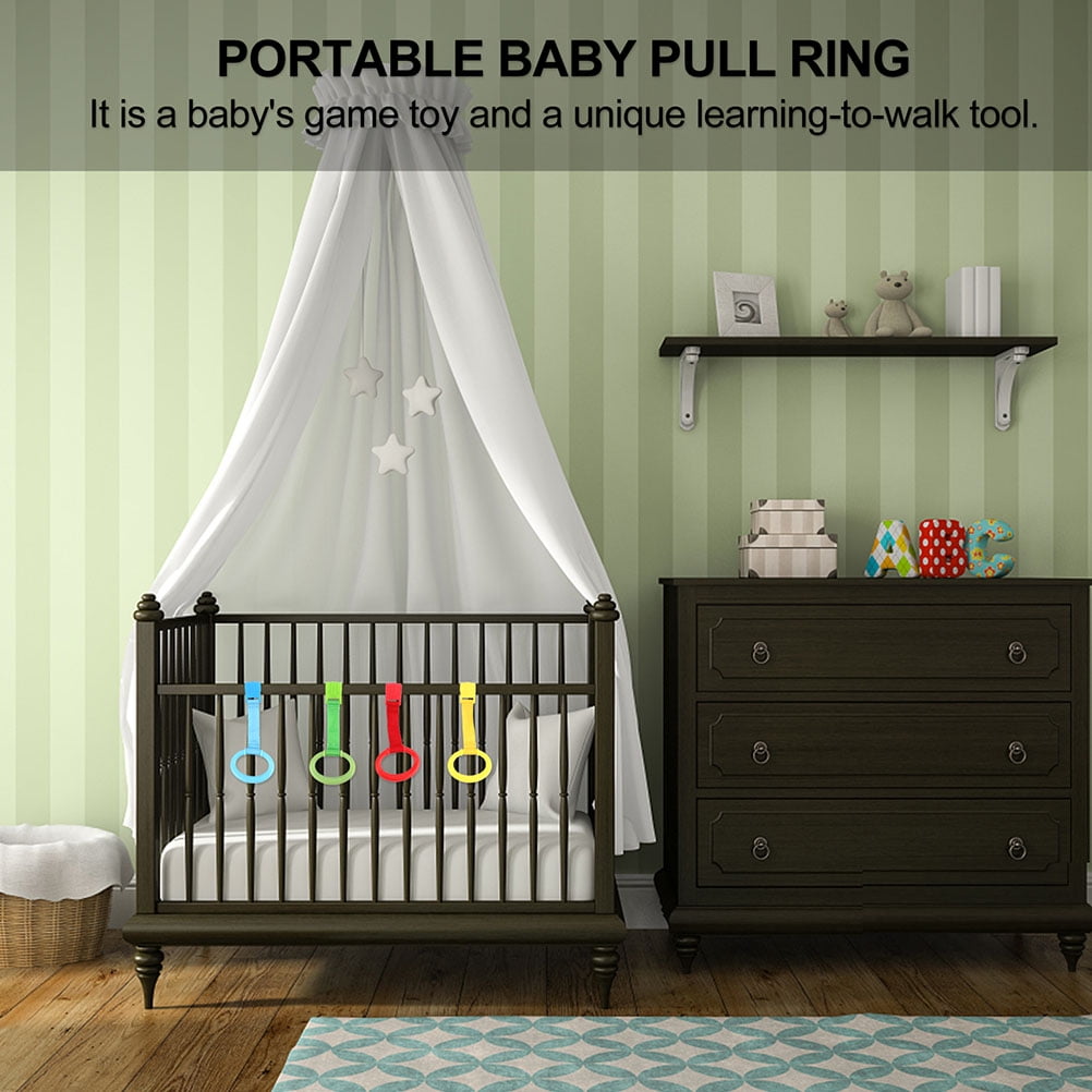 WASHWEPE Crib Hanging Ring Red 8Pcs 8.3X3.7in - Walmart.com
