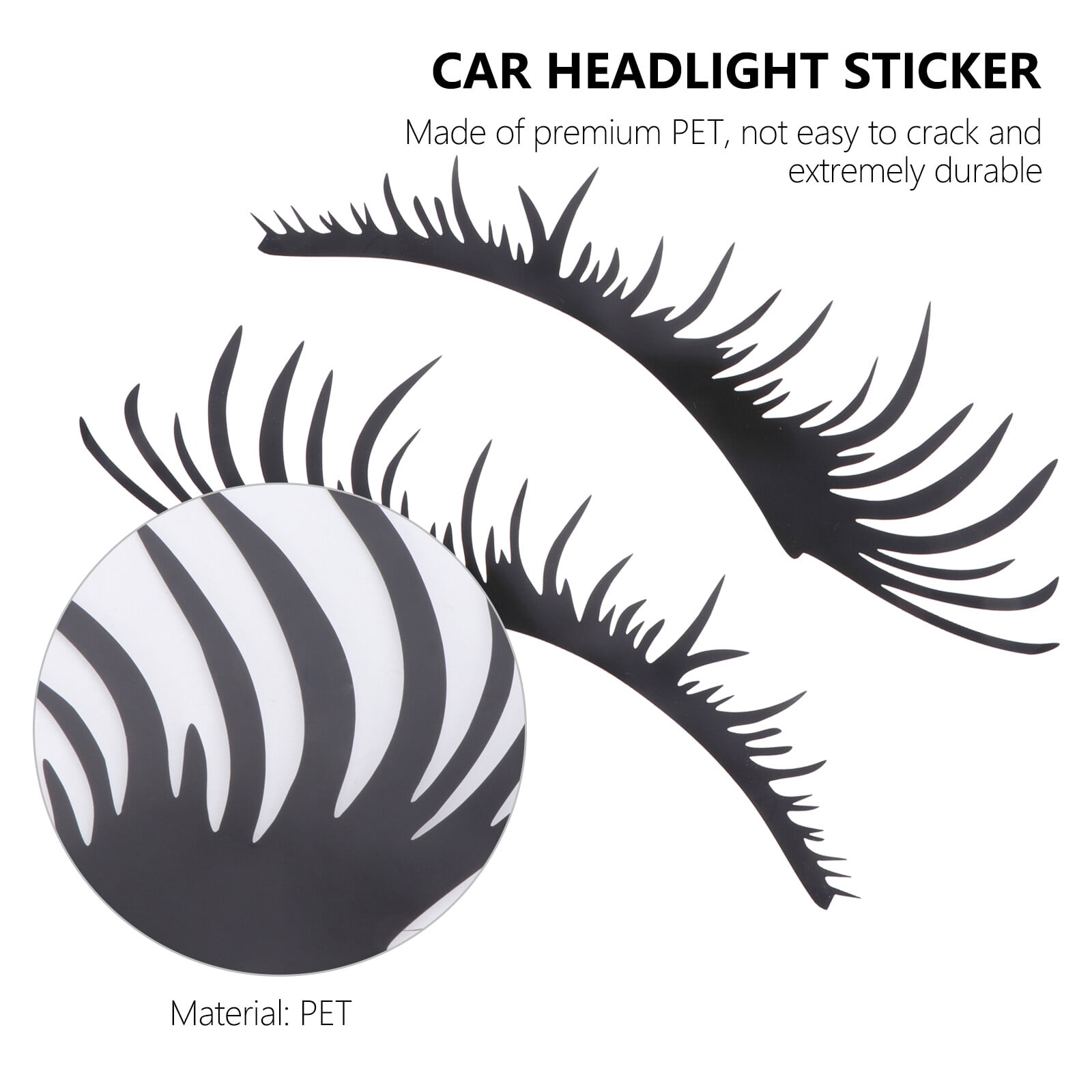 Kesenlong Eyebrow Car Sticker 2 Pairs Eyelashes Eyebrow Car Headlight ...