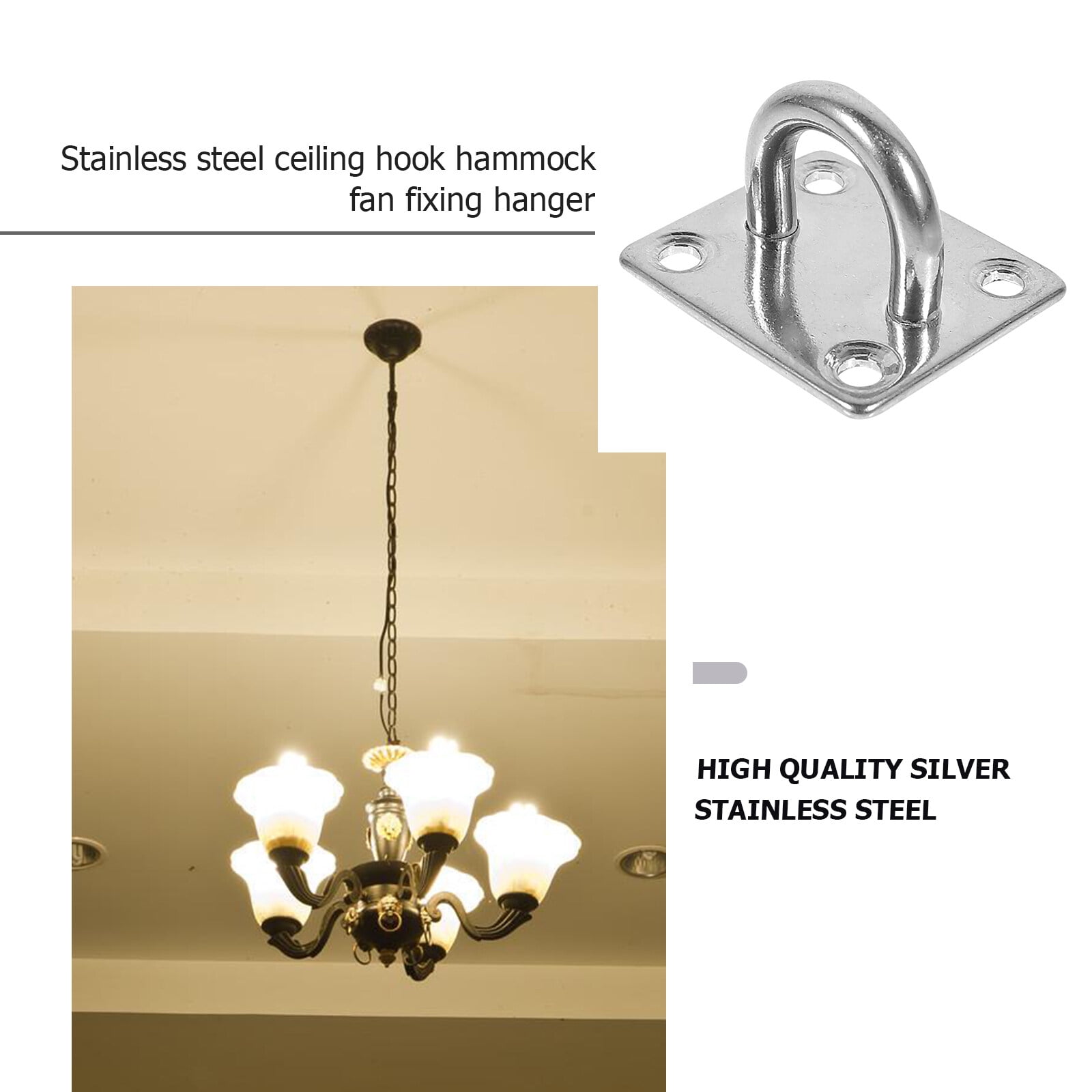Kesenlong Fan Hanger 4pcs Stainless Steel Ceiling Hooks Heavy Duty ...