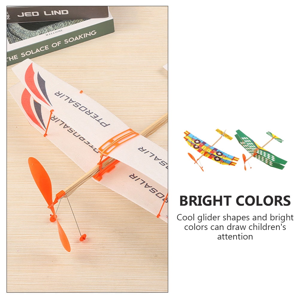 Kesenlong Kids DIY Toy 2Pcs Rubber Band Powered Airplane Model Biplane ...