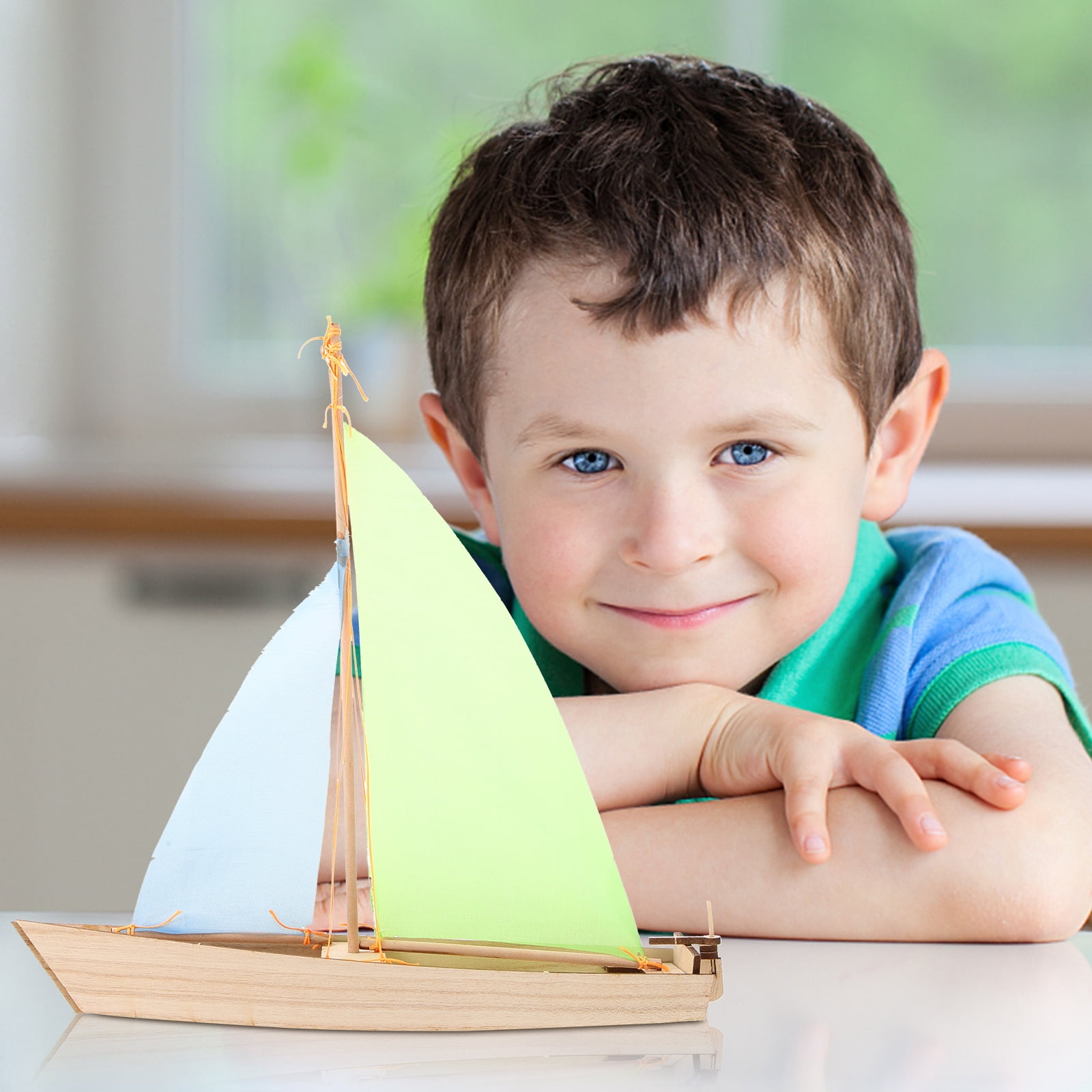 Kesenlong Kids Woodcraft Wood Sailboat Assembly Toys Wooden Sailboat ...