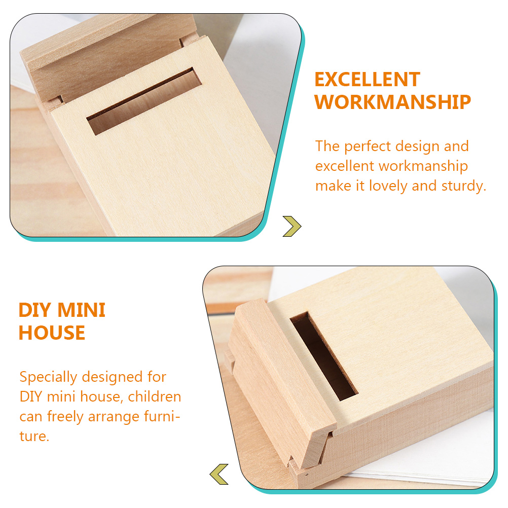 Kesenlong Mini Mailbox Mini House Mailbox Wooden Mini Furniture Model ...