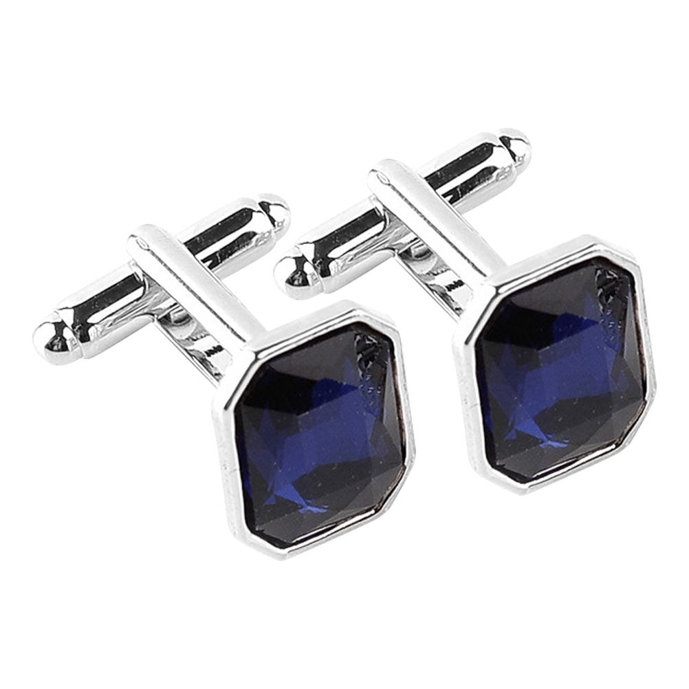 Classic Men's Rhinestone Cufflinks & Tie Clip Set - Novelty Diamond ...