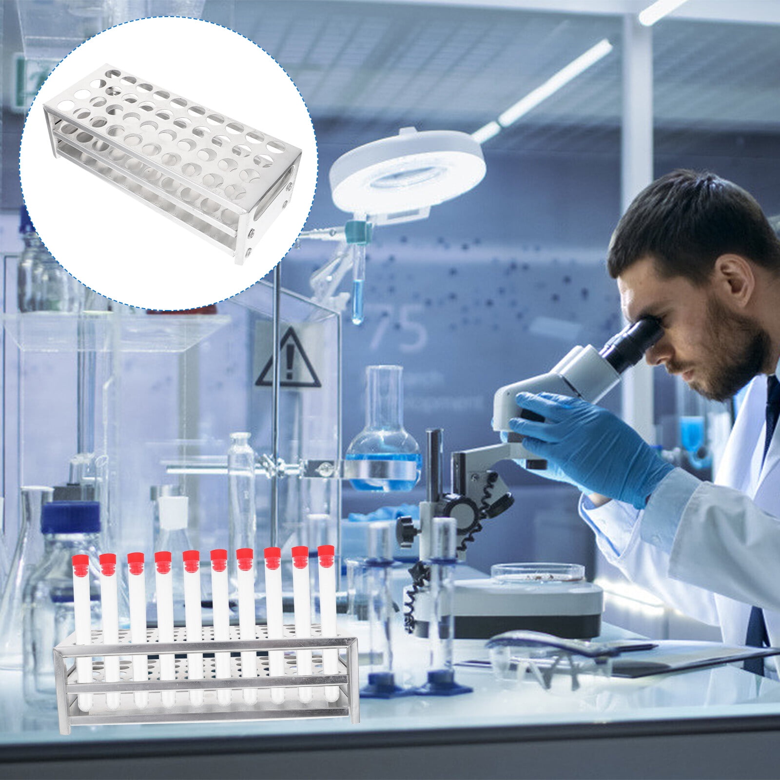 Kesenlong Test Tube Rack 1pc Laboratory Test Tube Stand Aluminum Test ...