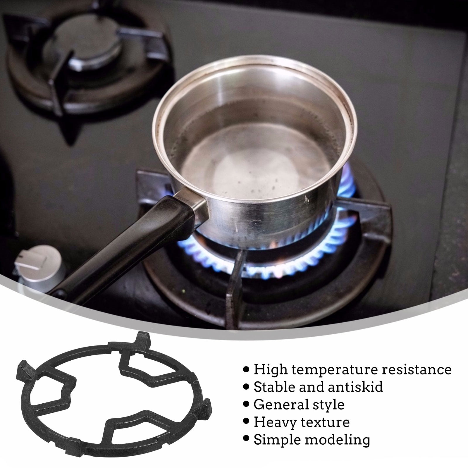 Kesenlong Wok Ring 1pc Cast Iron Wok Ring Gas Stove Burner Grate Non ...