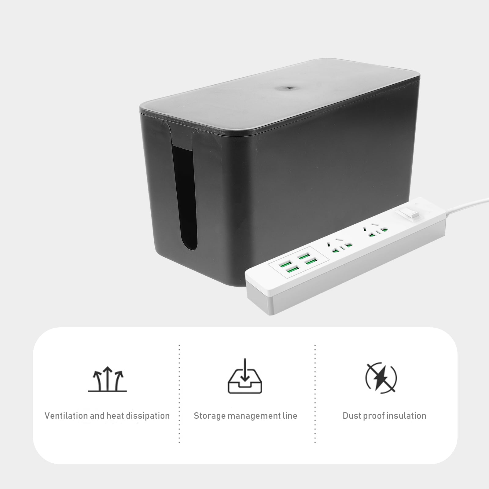 Kesenlong cable box Power Strip Cable Management Box Organizer Plastic ...