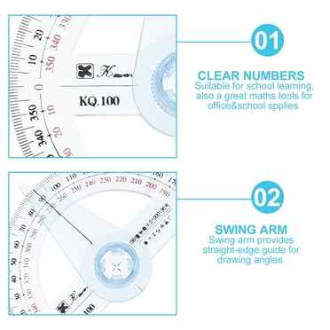 Acrimet 360¬∫ Degree Protractor Premium for Students, Clear Crystal ...
