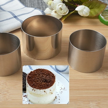 Round Cake Ring, 2Pcs Stainless Steel Mousse Layered Cake Mold Baking ...