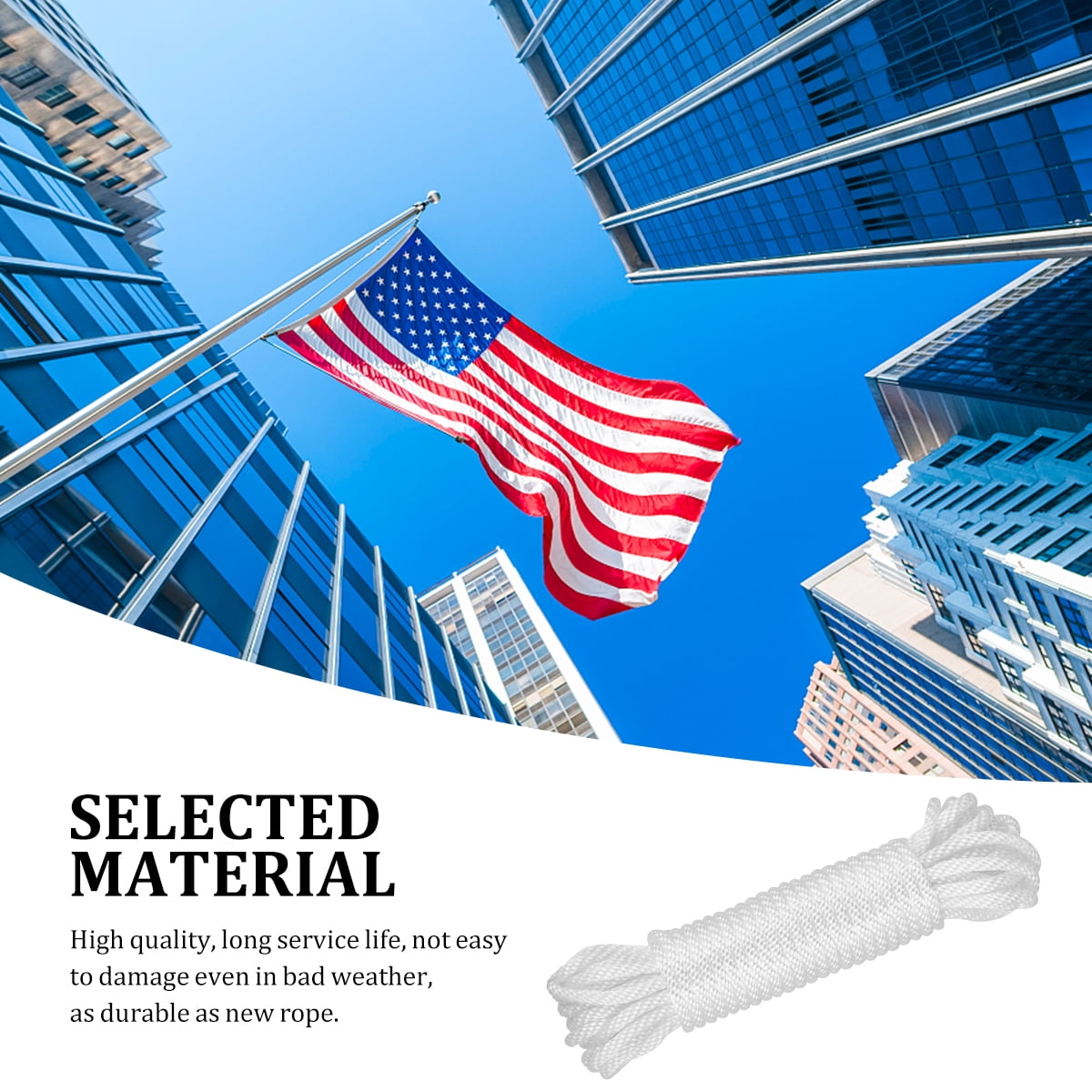 WASHWEPE Flagpole Lifting Rope Nylon Flagpole Supplies Camping 1Pcs ...