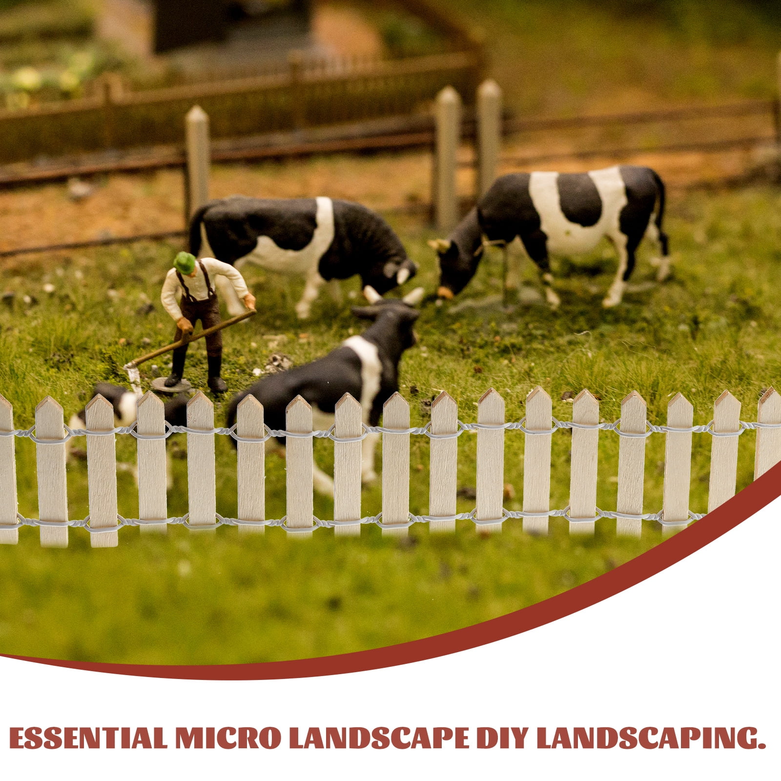 Kesenlong picket fence 100cm x 5cm Mini Small Wood Fence DIY mini house ...