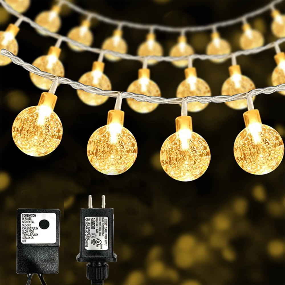 Keshi 100LED 43ft Globe String Lights, 8 Lighting Modes Plug in String ...