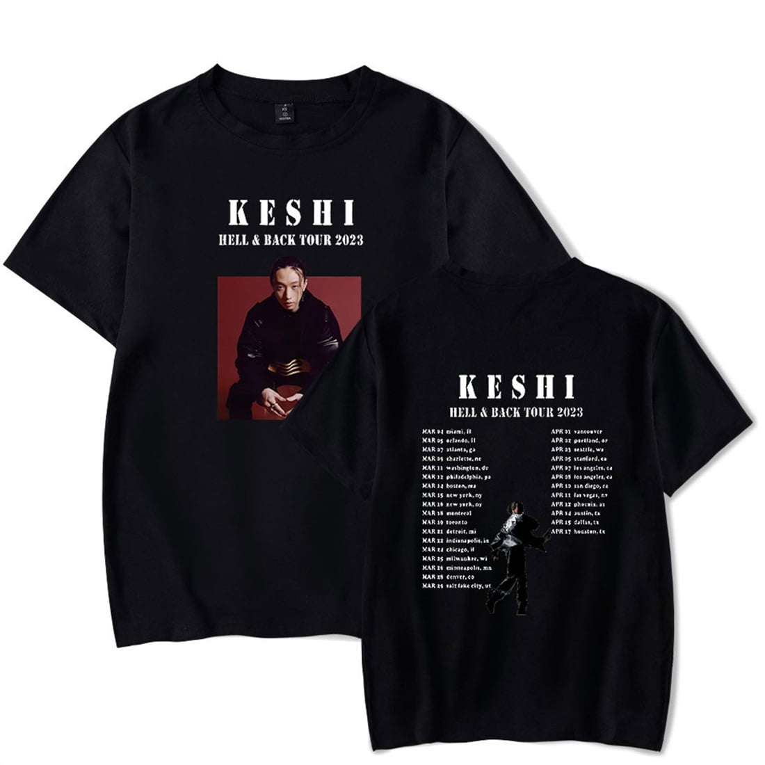Keshi Hell And Back Tour 2023 T-shirt Fashion Short Sleeve Harajuku ...