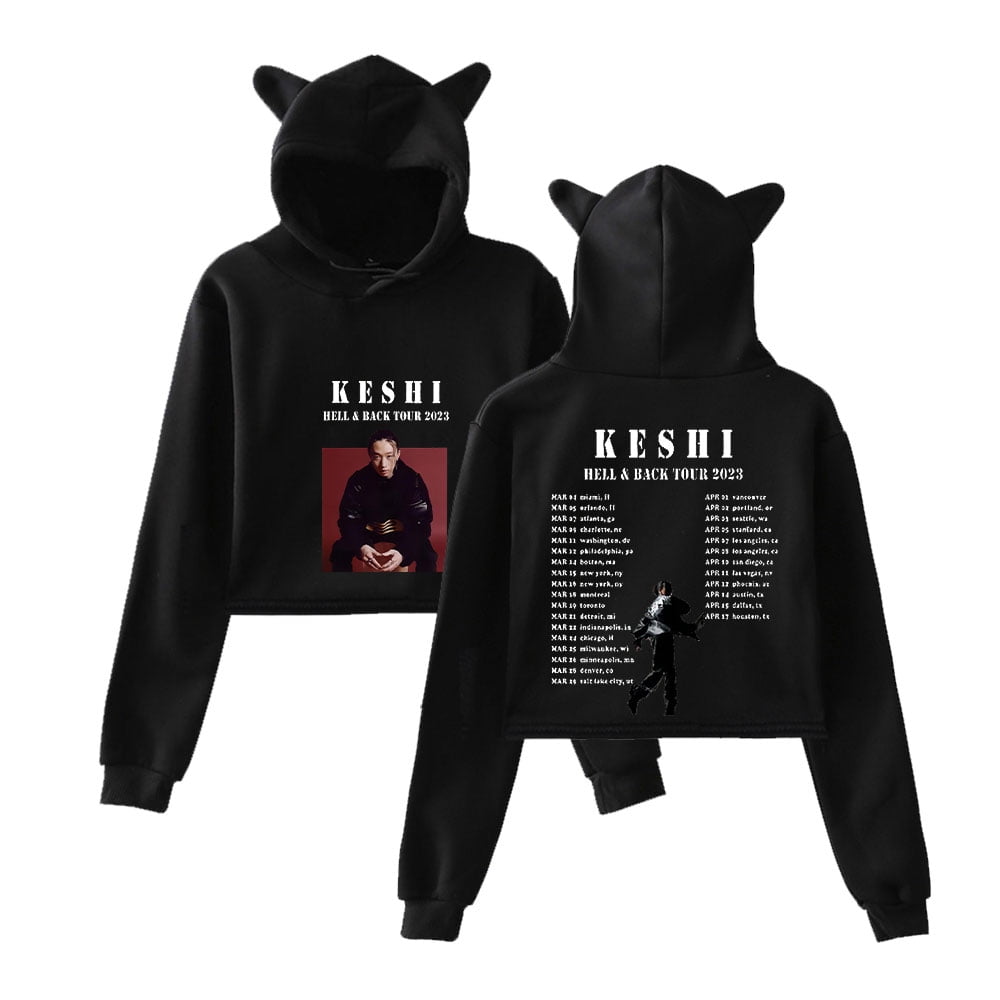 Keshi The HellHeaven Tour Merch Cat Ear Hoodie HipHop Style Streetwear ...