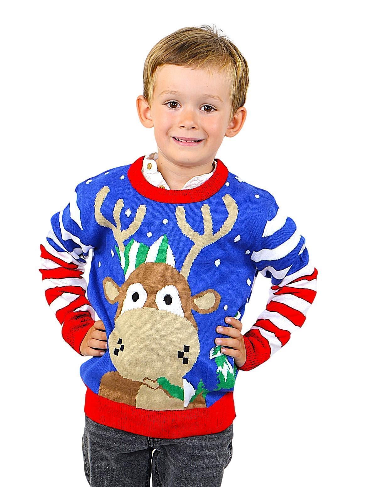 KESIS Kids Rudolph The King Ugly Christmas Sweater, Reindeer Design, 11 ...