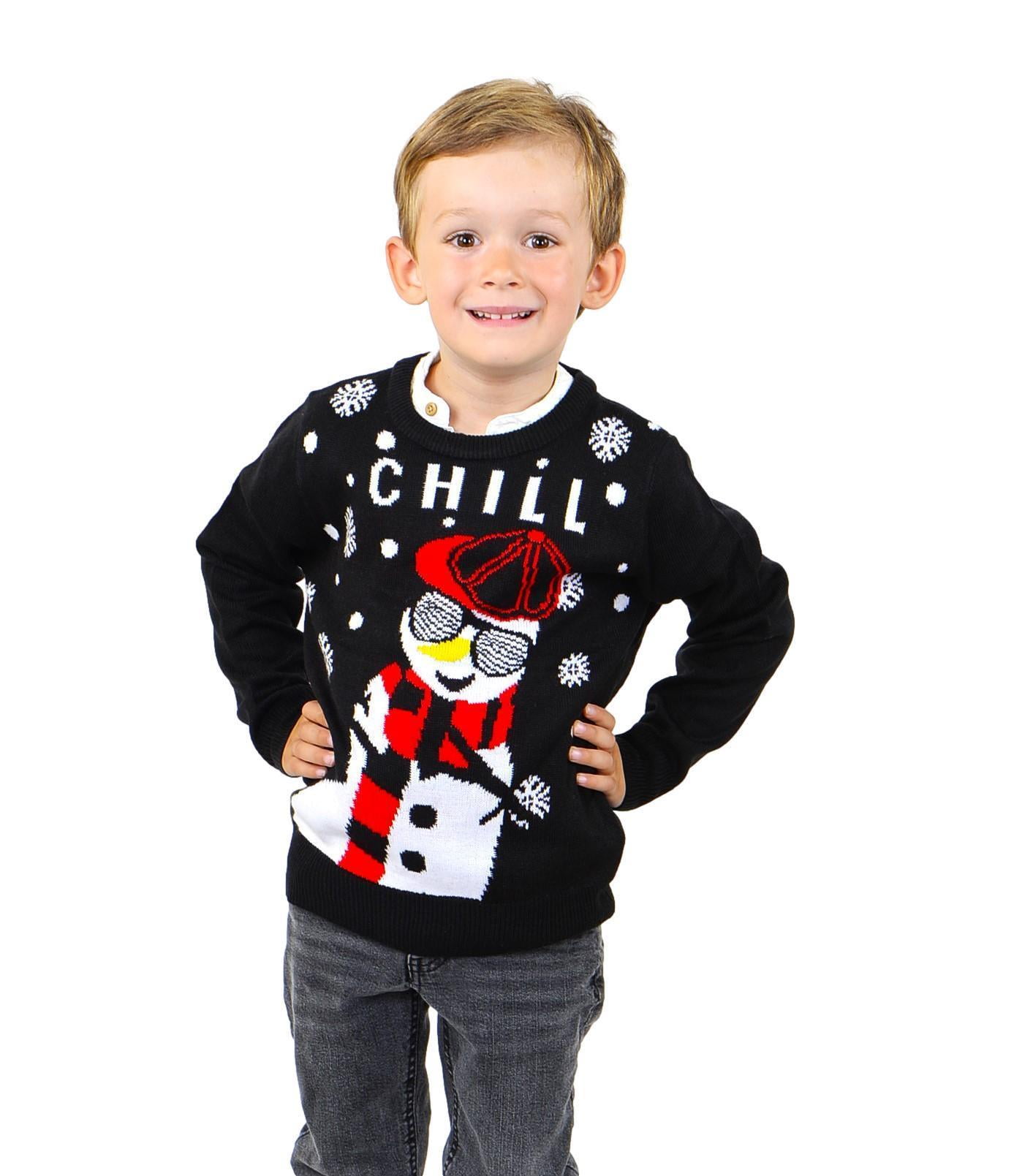 KESIS Kids Tacky Chill Gangsta Snowman Ugly Christmas Sweater 7-8Y ...