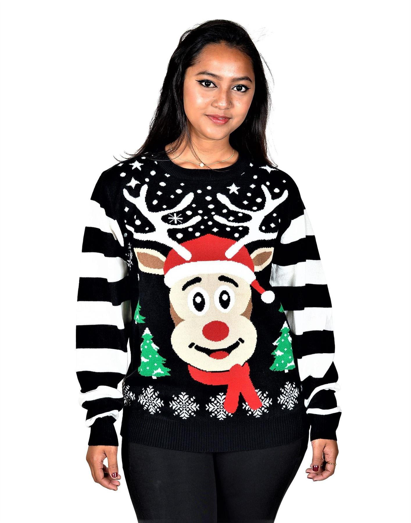 KESIS Adults Xmas Rein Deer Ugly Christmas Pullover Sweater SM ...