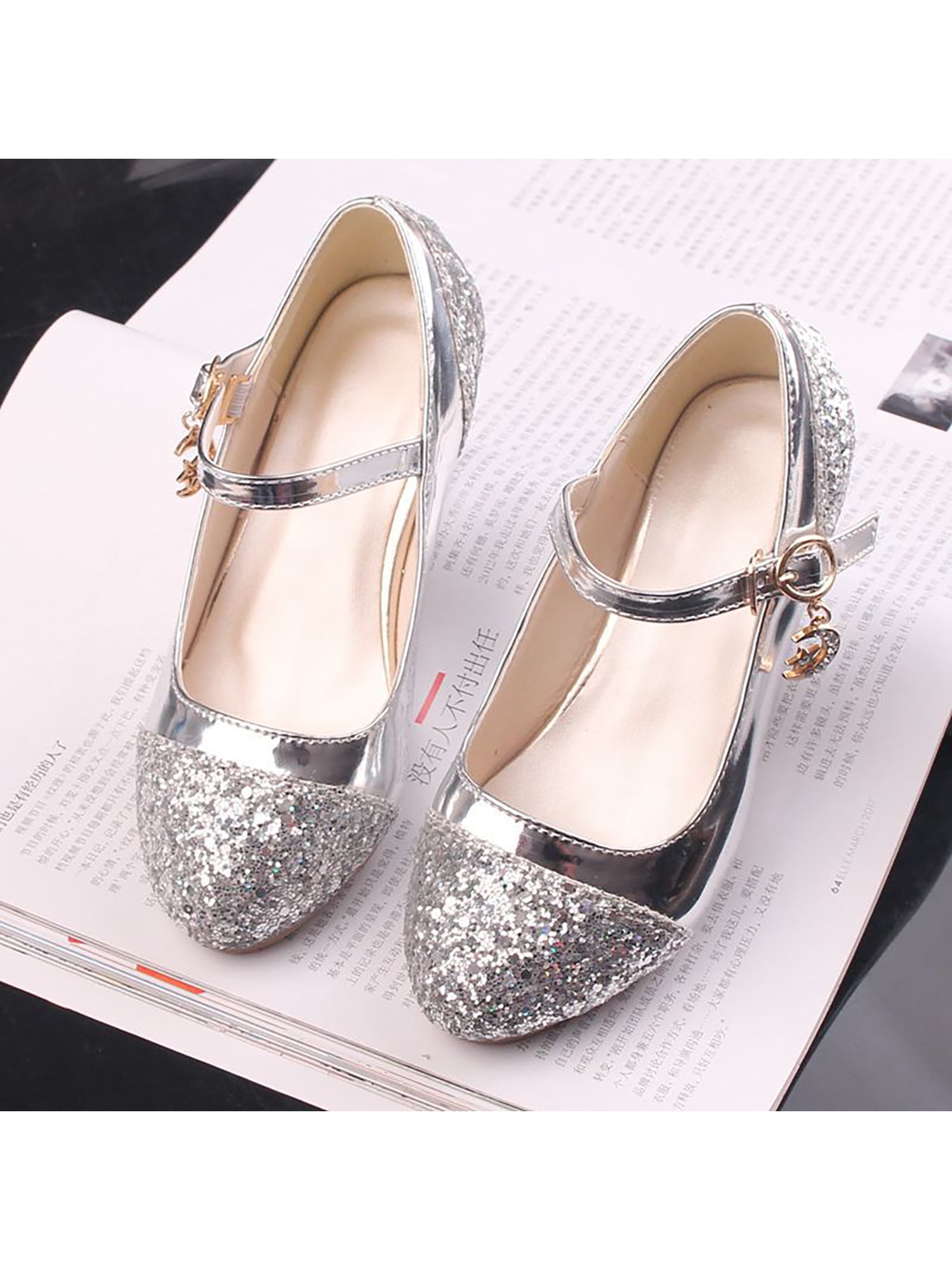 Kesitin Girl's Fashion Sequins Dress Shoe Dance Shoes Kids Prom ...