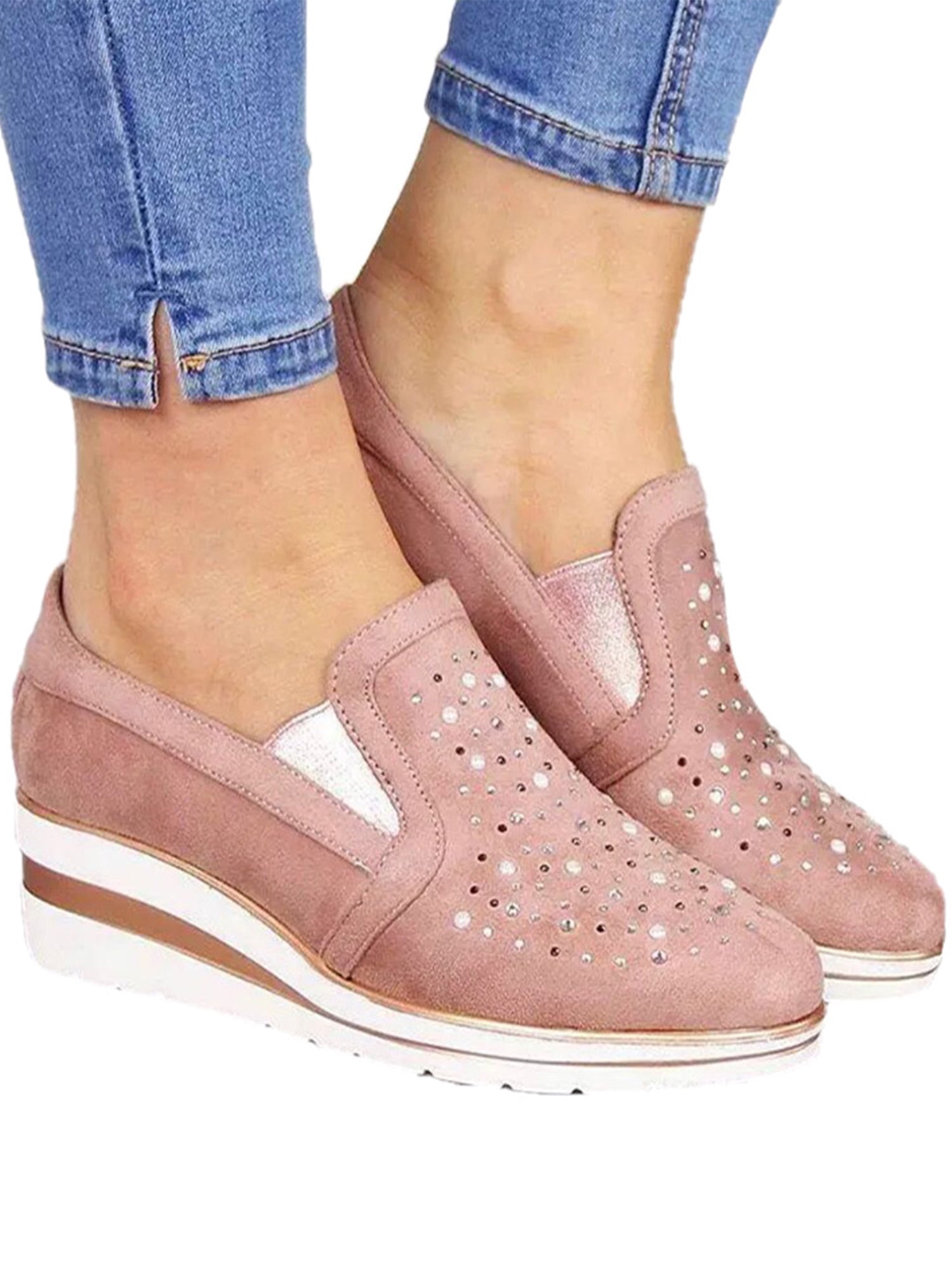 Kesitin Womens Flats Casual Sneakers Round Toe Lightweight Walking ...