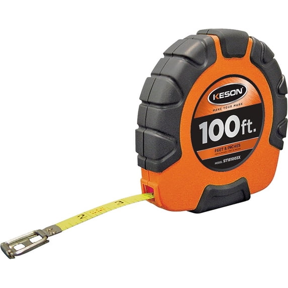 Keson 100 ft Tape Measure, 3/8 in Blade ST181003X - Walmart.com