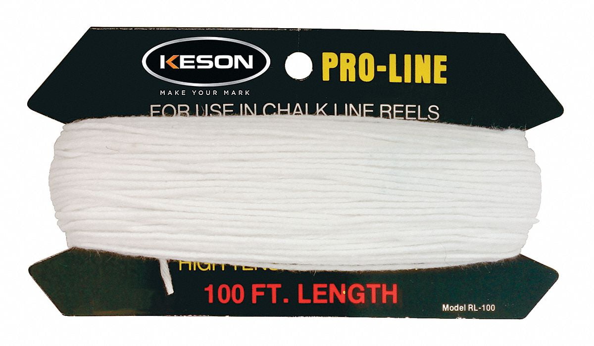 Keson Chalk Line,White,100 ft.,For 6XGL1 RL100 - Walmart.com