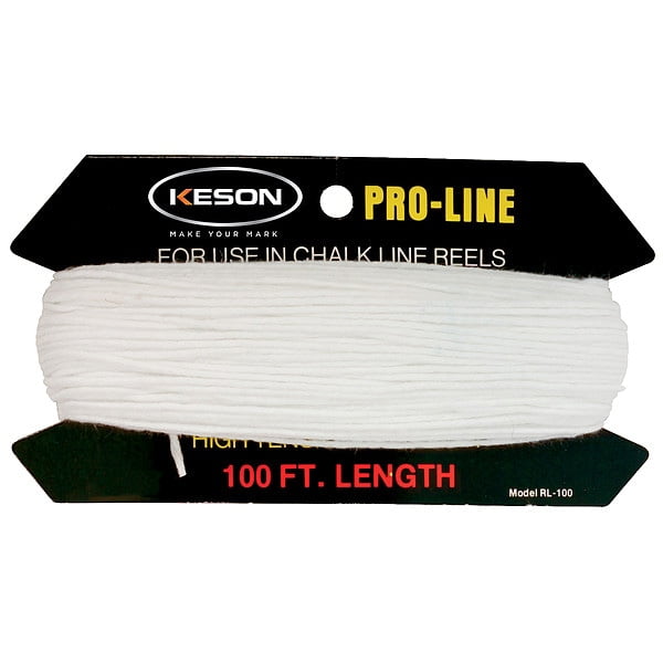 Keson Chalk Line,White,100 ft.,For 6XGL1 RL100 - Walmart.com