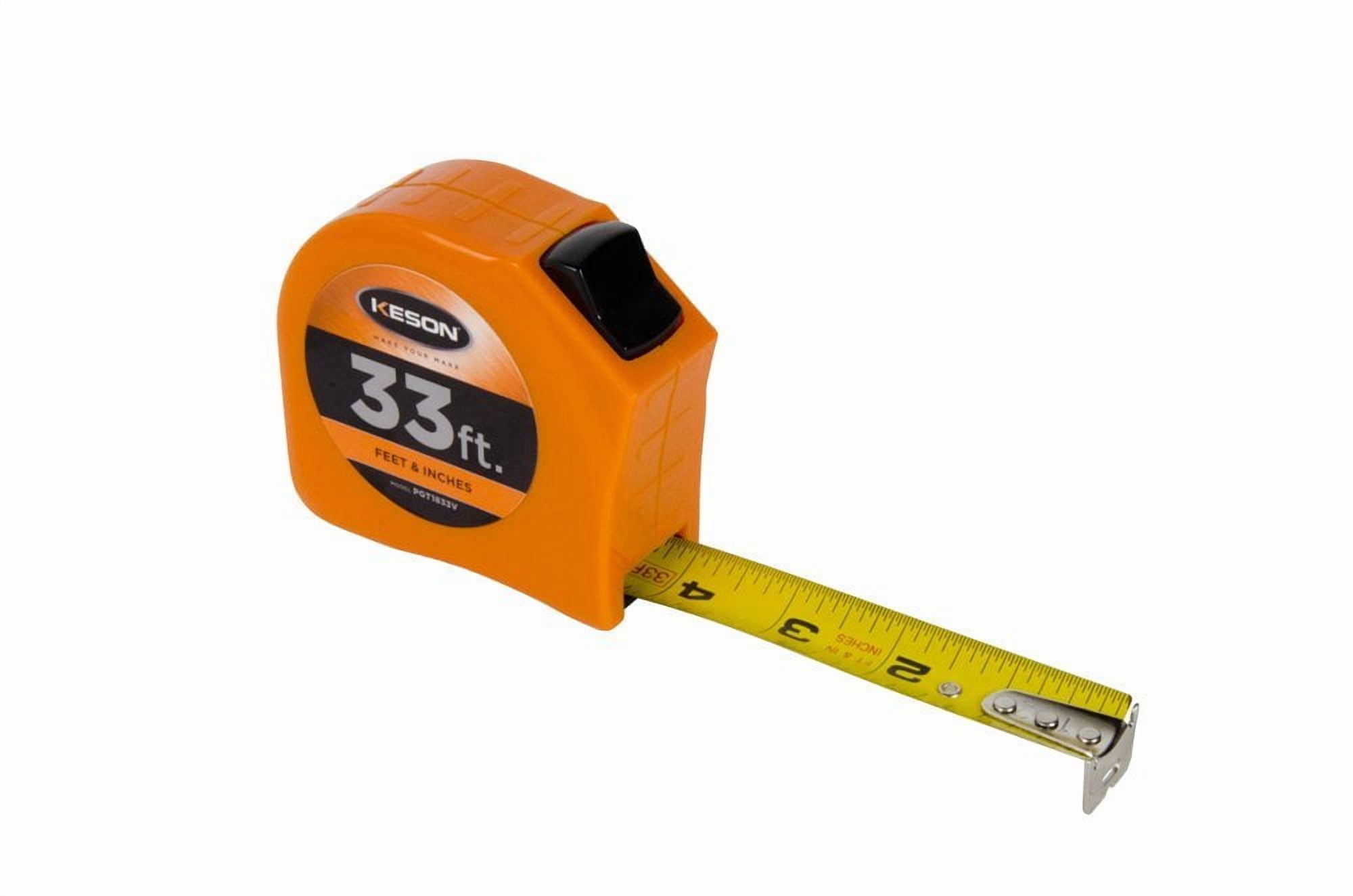 Keson Tape Measure, 1 In x 33 ft, Orange, In./Ft., PGT1833V - Walmart.com