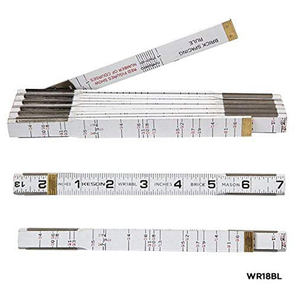 Keson WR18BL Wood Ruler, Brick Mason, 5/8-Inch by 6-Foot - Walmart.com