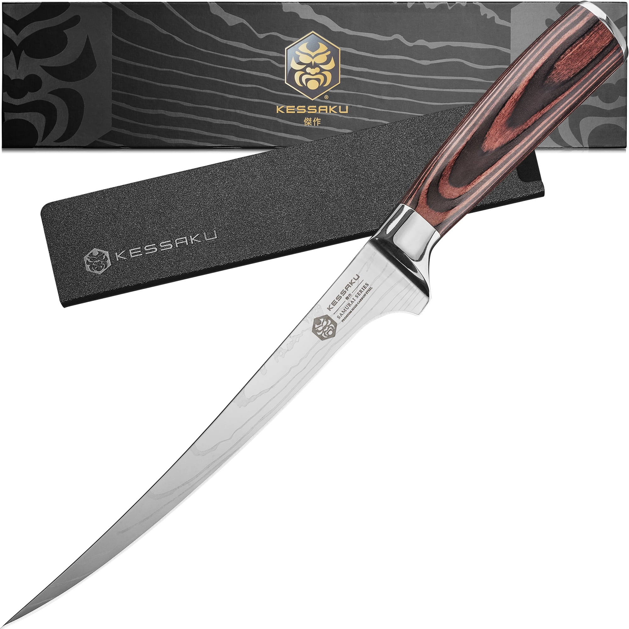 Kessaku Fillet Knife - 7 inch - Samurai Series - Flexible - Razor Sharp ...