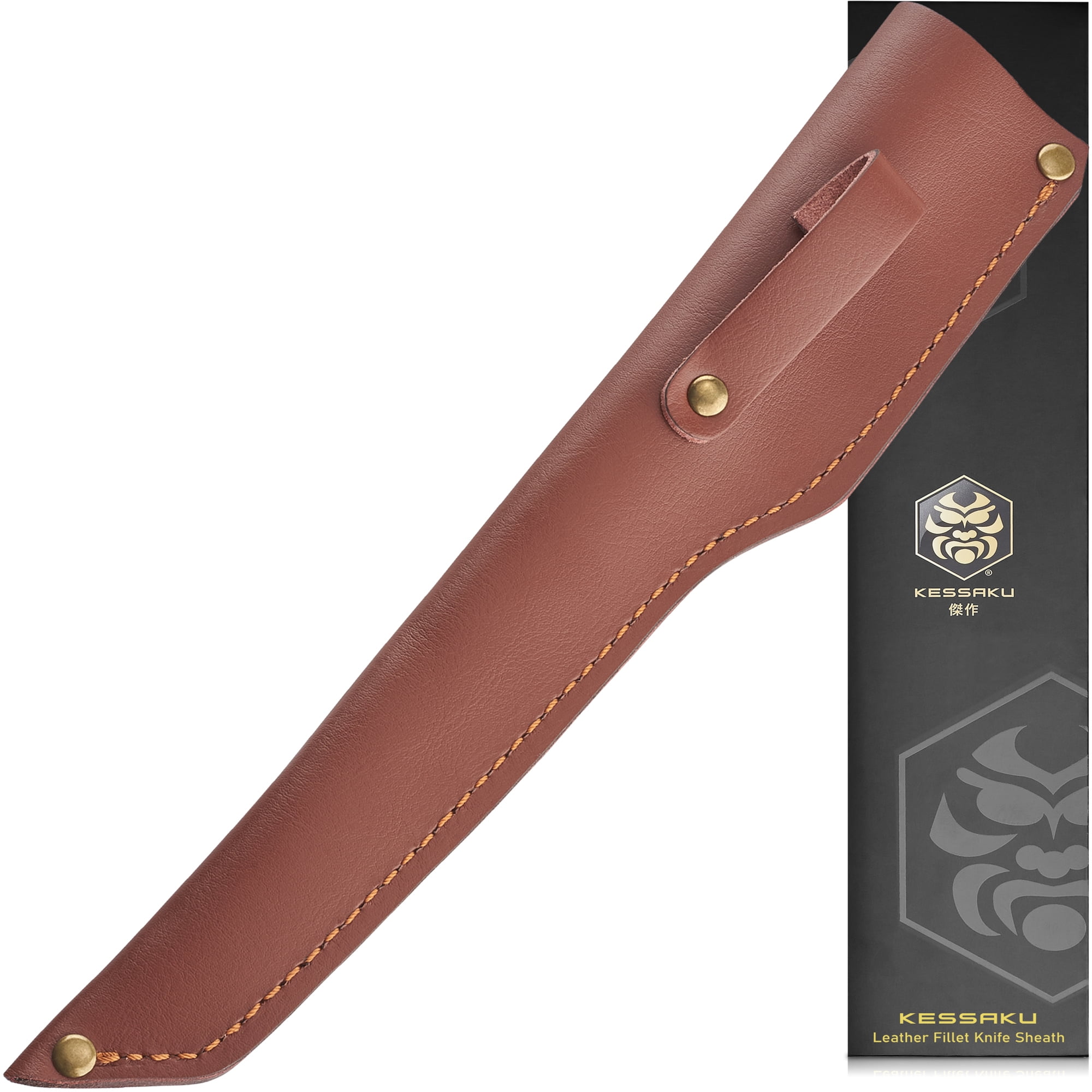 Kessaku Full Grain Leather Knife Sheath with Belt Loop - Heavy Duty ...