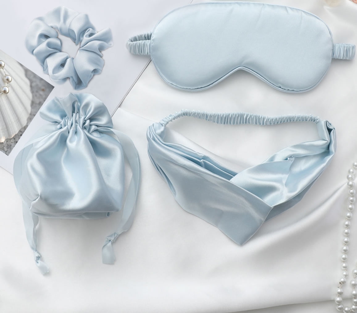 Kessom Sleep Eye Mask - Soft Silk Satin Night Sleeping Eye Mask 4pc ...