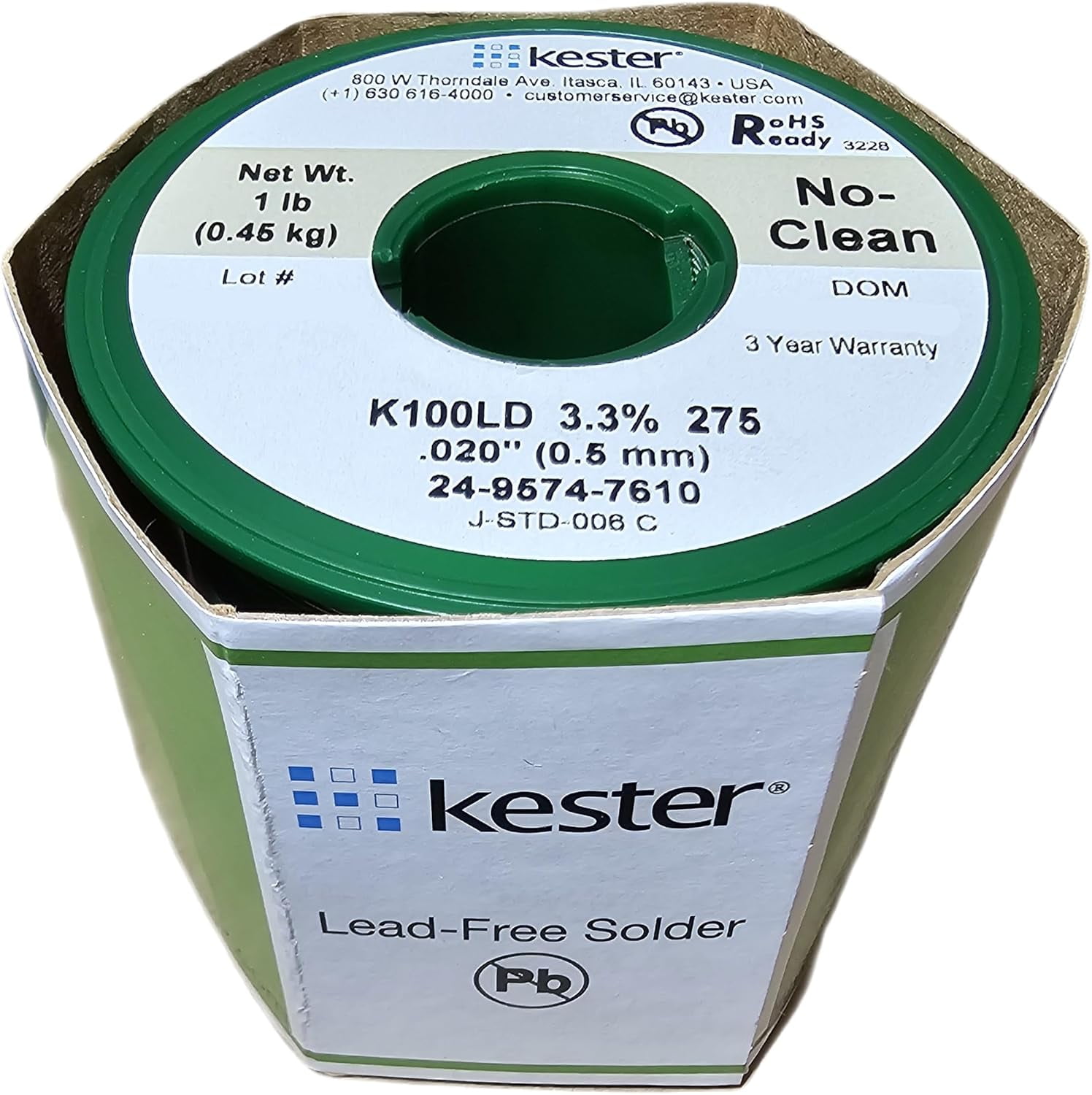 Kester 24-9574-7610 K100LD Lead-Free No Clean Wire Solder.020" Diameter-Low Cost Alloy - Walmart.com