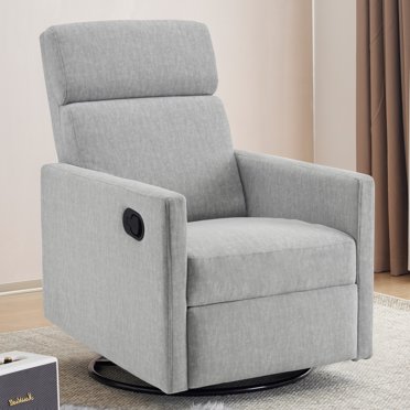 Modern Upholstered Rocker Nursery Chair Plush Seating Glider Swivel ...