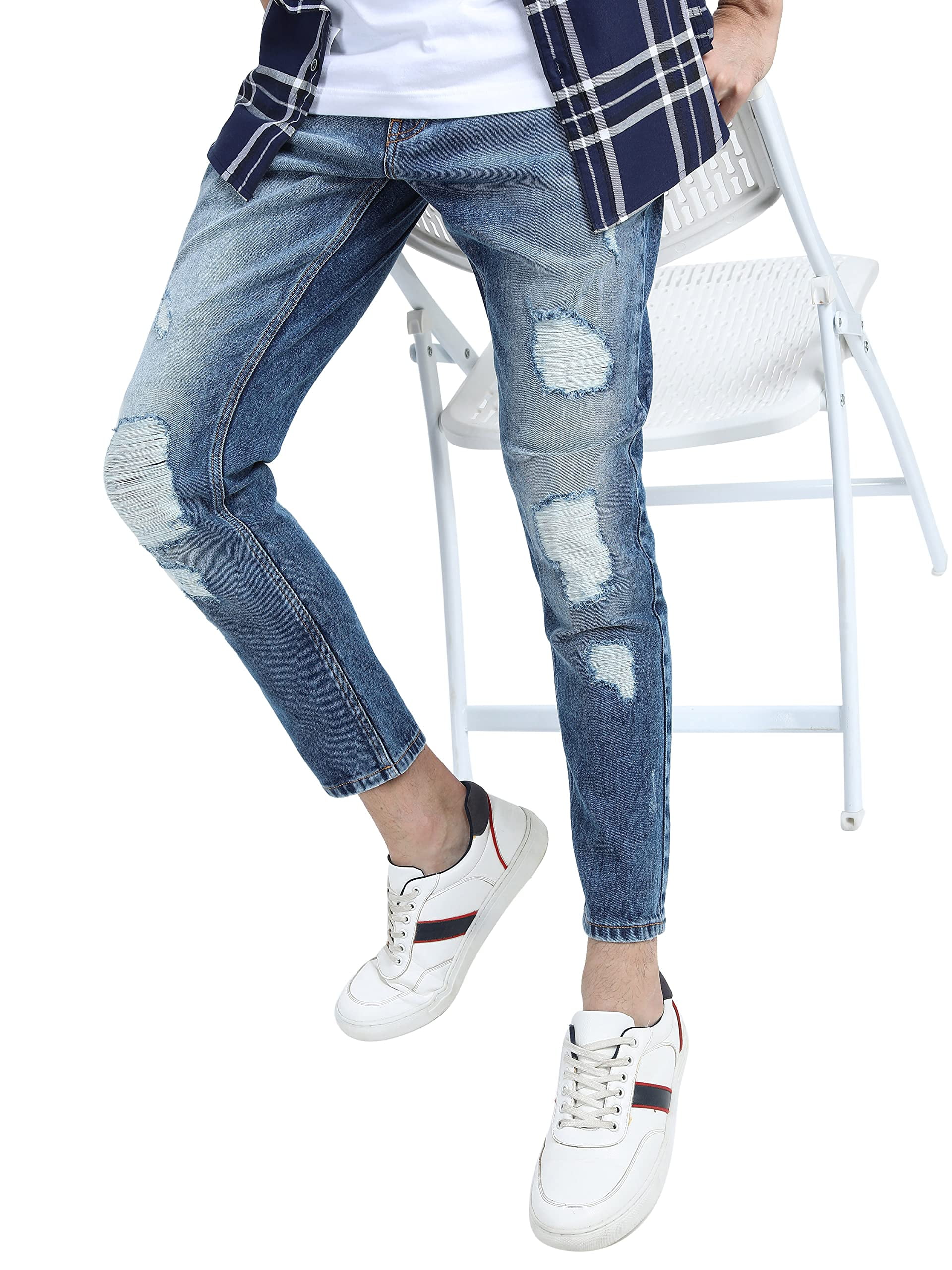 Ketch Men'S Mid Rise Tapered Jeans (Khjn000279_Blue_32) - Walmart.com